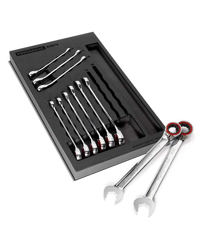 Powerbuilt 11 Piece Pro Tech Metric Reversible Ratcheting Combination ...
