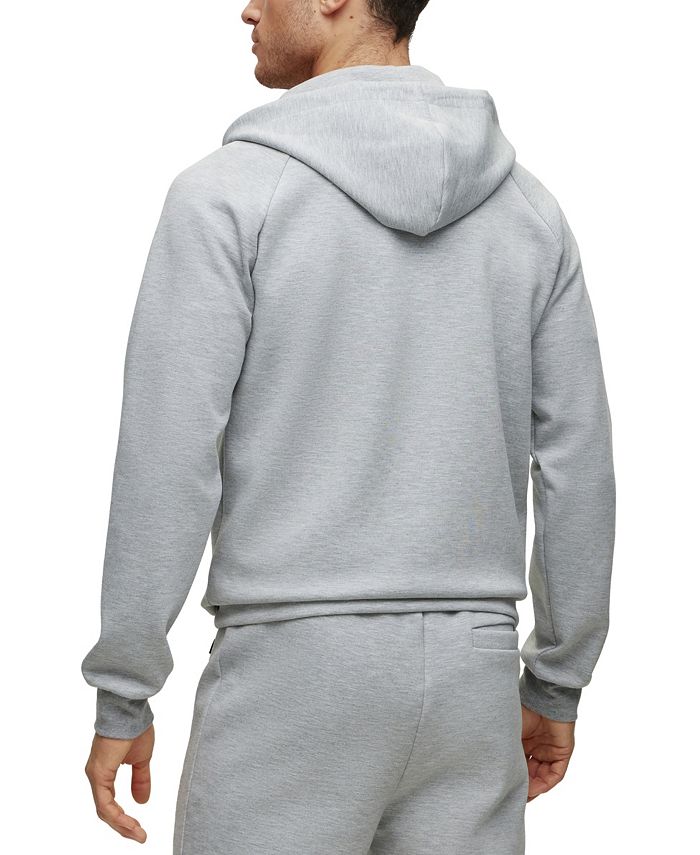 Hugo Boss Men's Cotton-Blend Zip-Up Hoodie with Raised Logos - Macy's