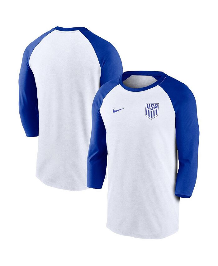 Nike Men's White USMNT Ignite Baseball Raglan 3/4-Sleeve T-shirt - Macy's