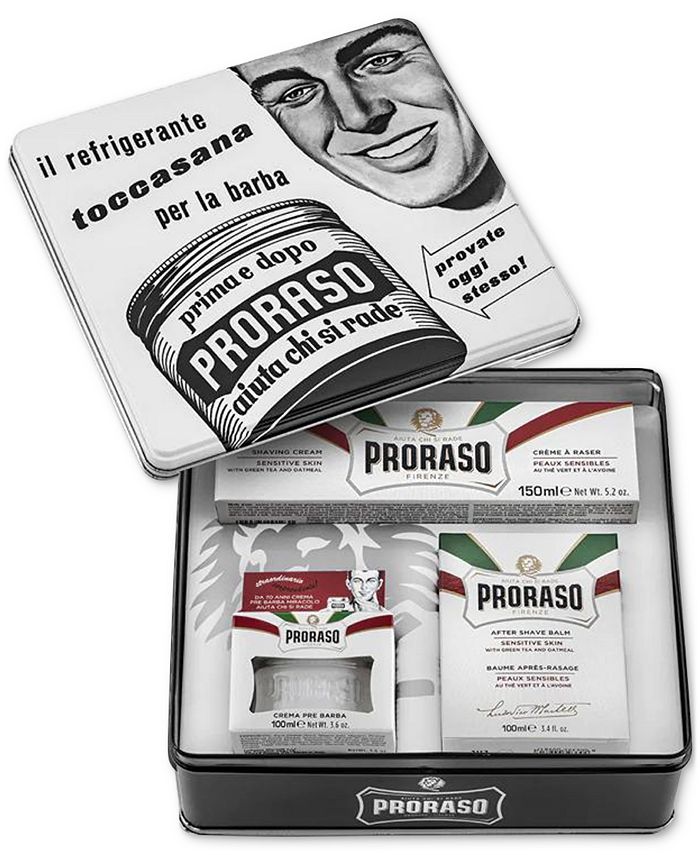 Proraso 4-Pc. Vintage Toccasana Tin Gift Set - Sensitive Skin Formula ...