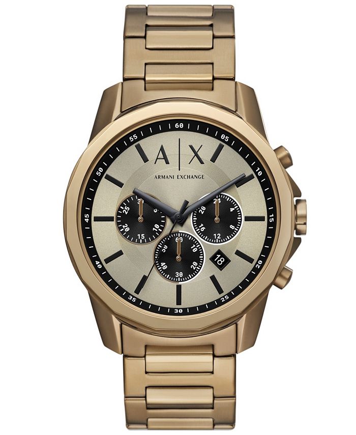 A|X Armani Exchange Men's Chronograph Brown Stainless Steel Bracelet ...
