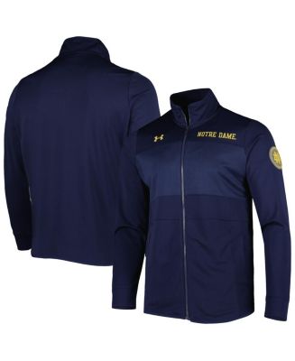 Men's Under Armour Navy Notre Dame Fighting Irish Knit Warm-Up Full-Zip ...