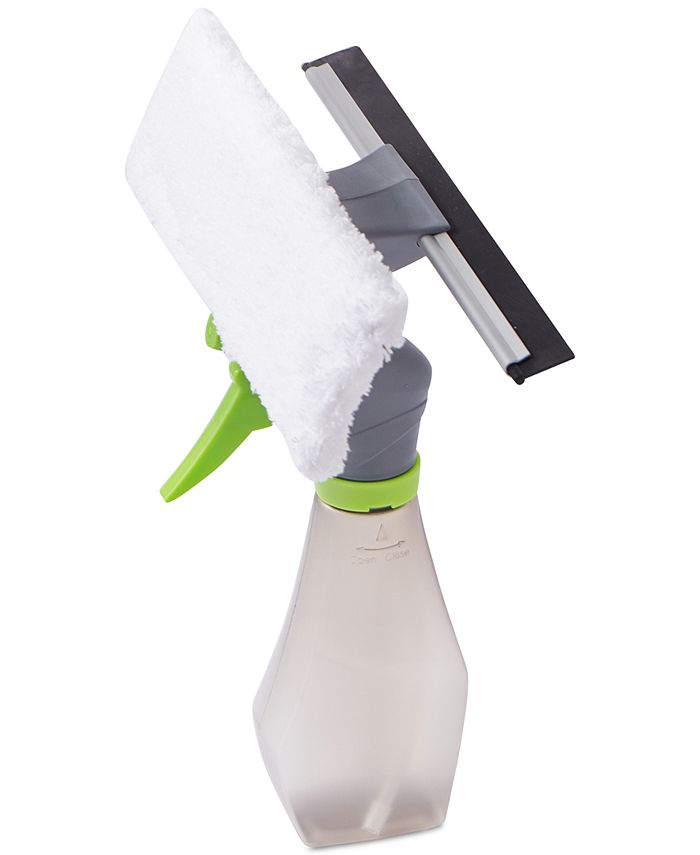 True & Tidy Glass Cleaner Spray Bottle with Built-in Squeegee - Macy's