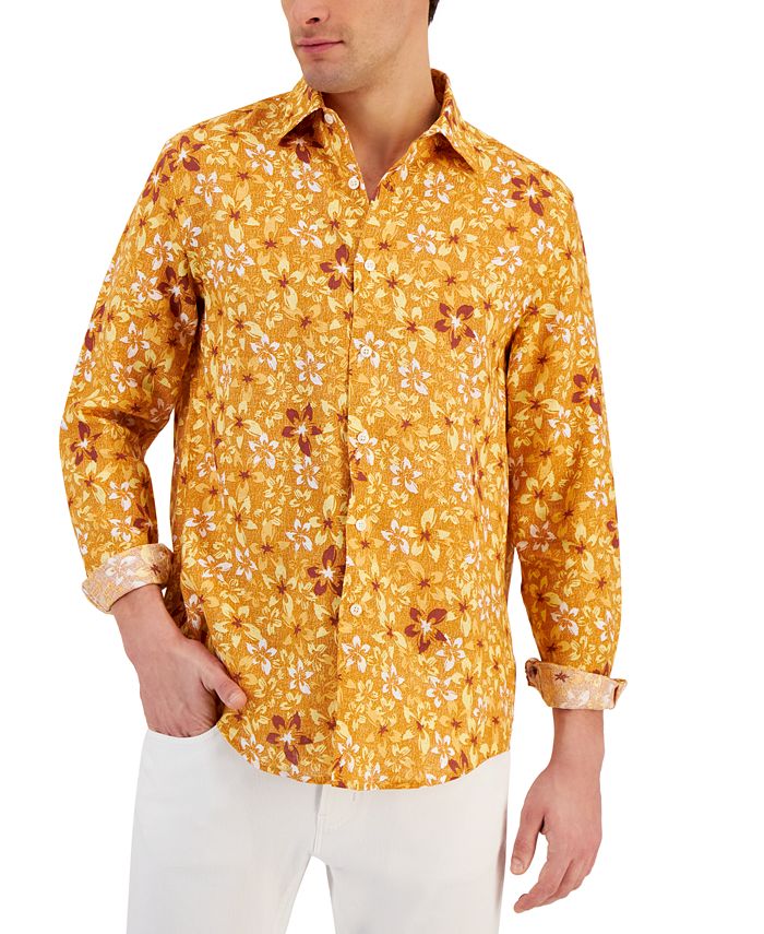 Club Room Mens Long Sleeve Elevated Floral Shirt Created For Macys