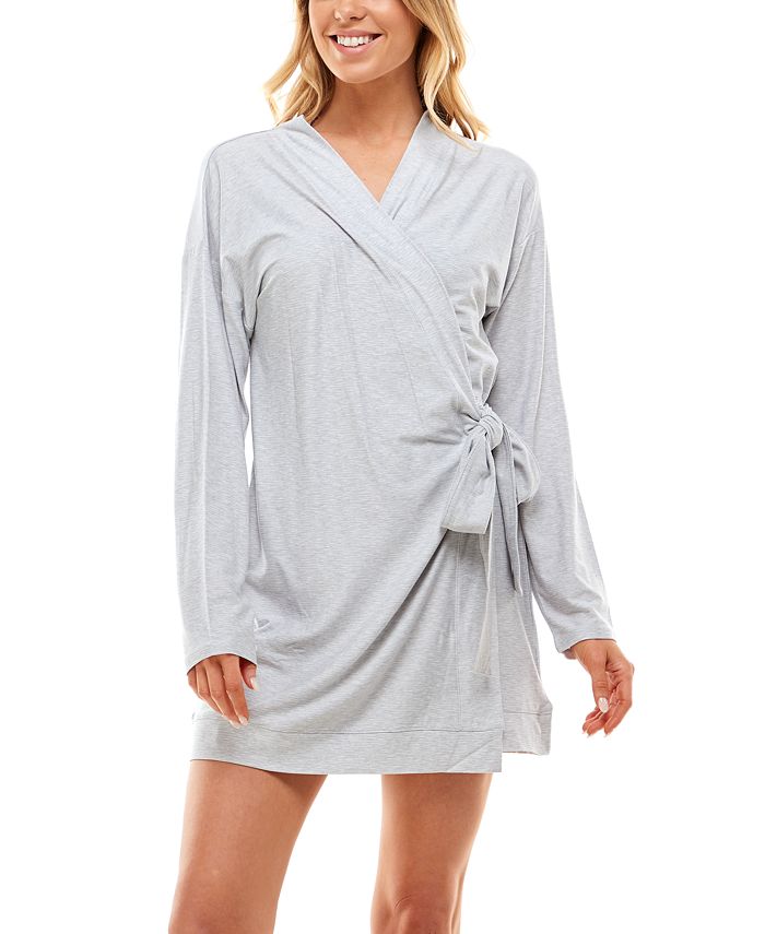 Roudelain Women's Wrap Cardigan & Printed Pajamas Set - Macy's