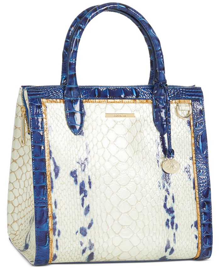 Brahmin Caroline Shell White Freshwater Medium Leather Satchel - Macy's