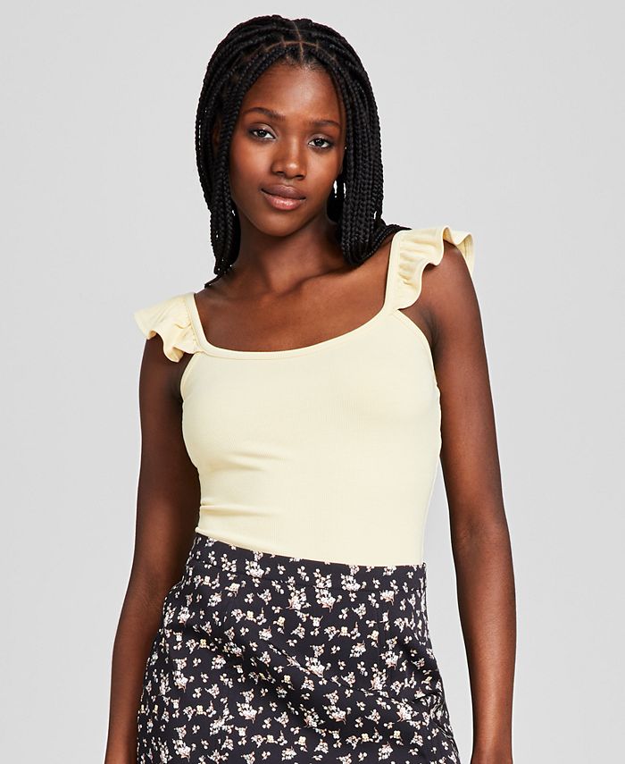 And Now This Women's Ribbed Ruffled Bodysuit - Macy's
