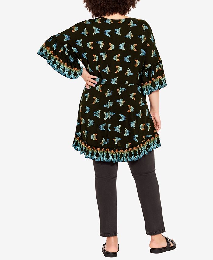 Avenue Plus Size Harp Border Tunic - Macy's