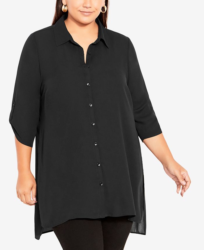 Avenue Plus Size Longline Blouse Top - Macy's
