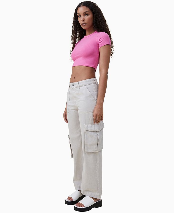 COTTON ON Women's Micro Crop T-shirt & Reviews - Tops - Juniors - Macy's