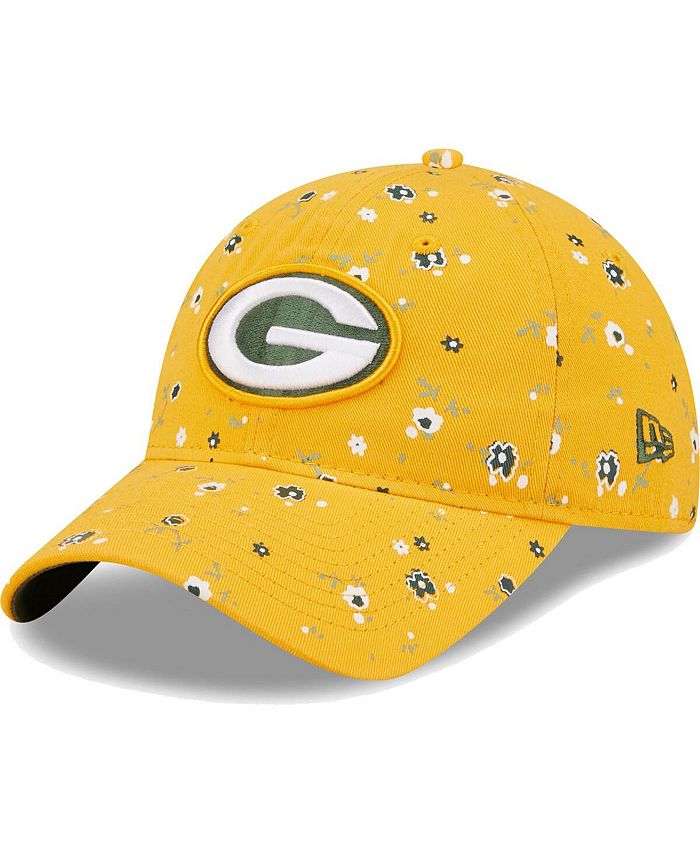 New Era Women's Gold Green Bay Packers Floral 9TWENTY Adjustable Hat ...