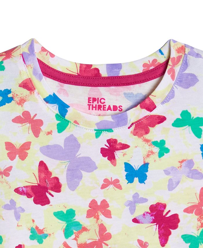 Epic Threads Little Girls Butterfly Graphic T-shirt, Created For Macy's ...