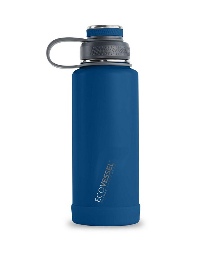 EcoVessel Boulder Trimax Insulated Stainless Steel Bottle Strainer and Silicone Bumper, 32 oz ...