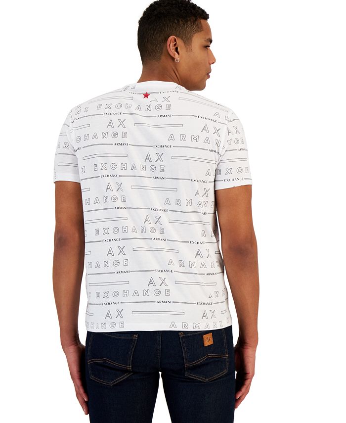 A|X Armani Exchange Men's All-Over AX Logo T-Shirt, Created Exclusively ...