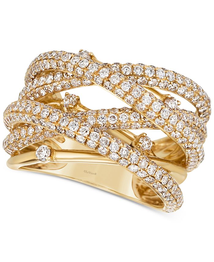 Le Vian Vanilla Diamond Pavé Multirow Crossover Statement Ring (3-1/2 ct. t.w.) in 18k Gold - Macy's