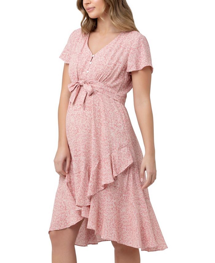 Ripe Maternity Maternity Vanessa Tie Front Floral Midi Dress - Macy's