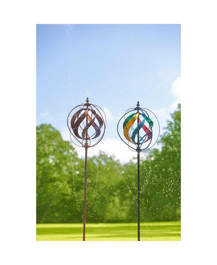 Evergreen 89-inch Multi-Colored Outdoor Safe Kinetic Hydro Spinner Lawn ...