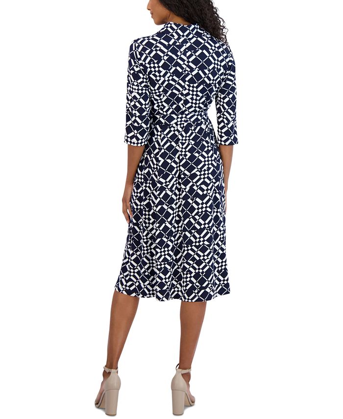 Sandra Darren Women's Jersey-Fabric 3/4-Sleeve Midi Dress - Macy's