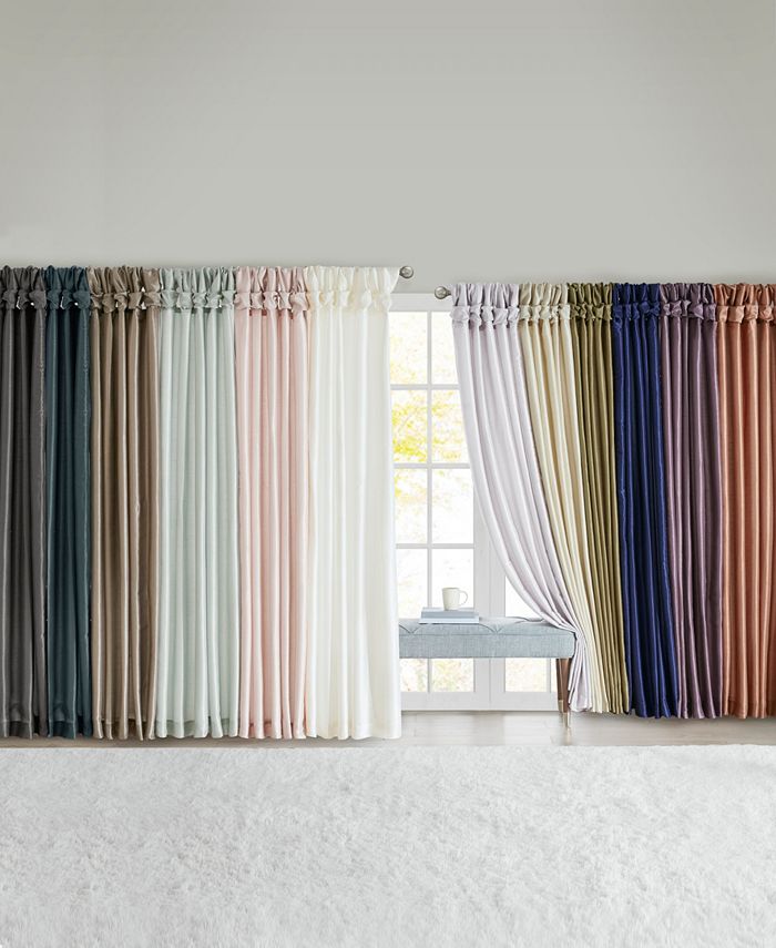 Madison Park Emilia Twist Tab Lined Window Curtain Panel, 50"W x 95"L ...