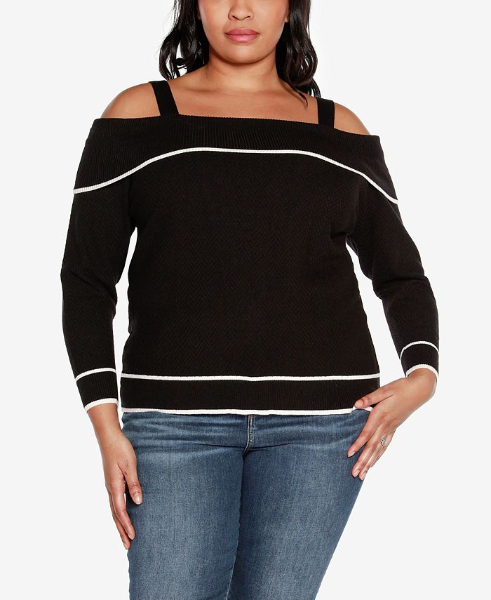 Belldini Black Label Plus Size Off-The-Shoulder Sweater - Macy's