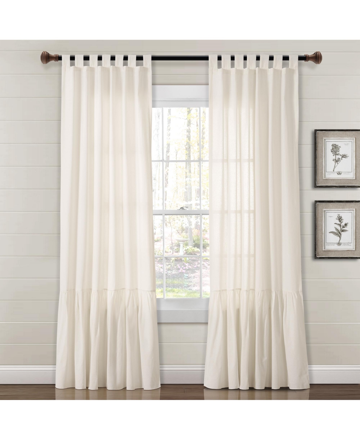 Click here for Lush Decor Farmhouse Faux Linen Tab Top Window Cur... prices