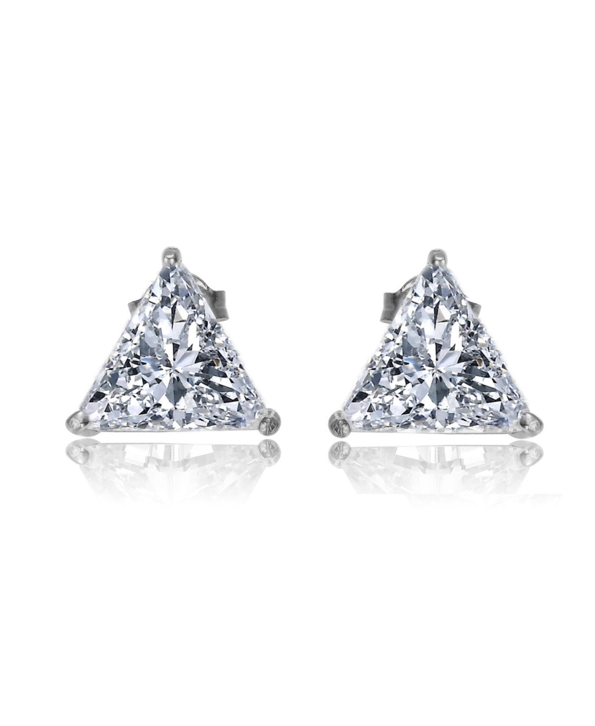 Click here for Sterling Silver Cubic Zirconia Large Triangle Earr... prices