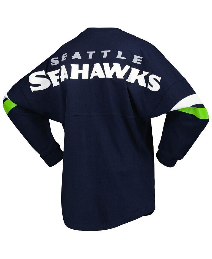 Fanatics Women's College Navy Seattle Seahawks Spirit Jersey Lace-Up V ...