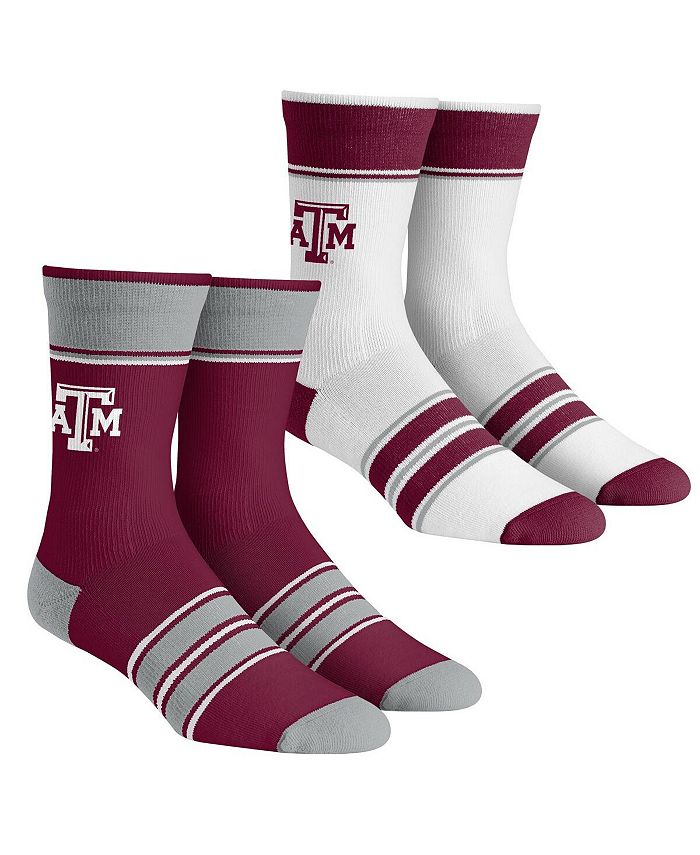 Rock 'Em Men's and Women's Socks Texas A&M Aggies Multi-Stripe 2-Pack ...