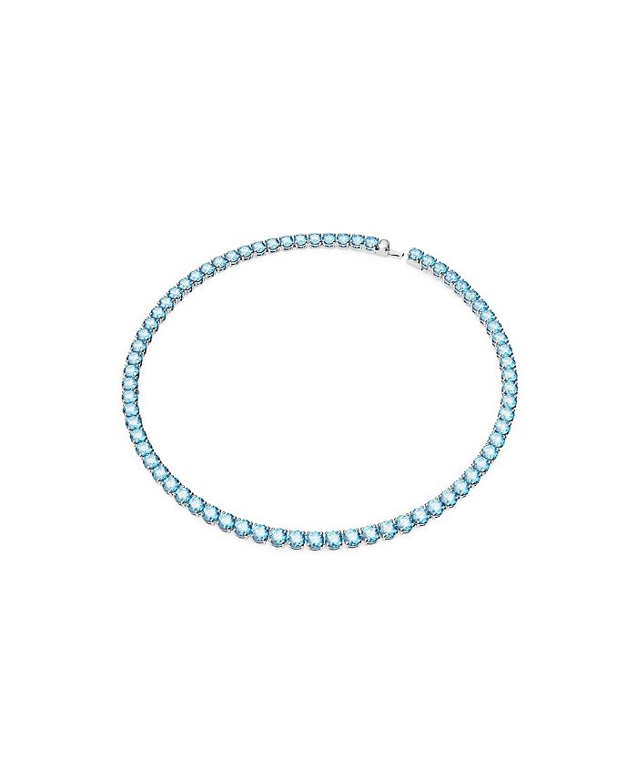 Swarovski Crystal Round Cut Matrix Tennis Necklace - Macy's