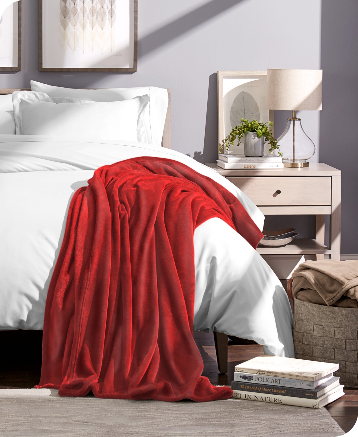 Click here for Bare Home Fleece Microplush Blanket - Red prices