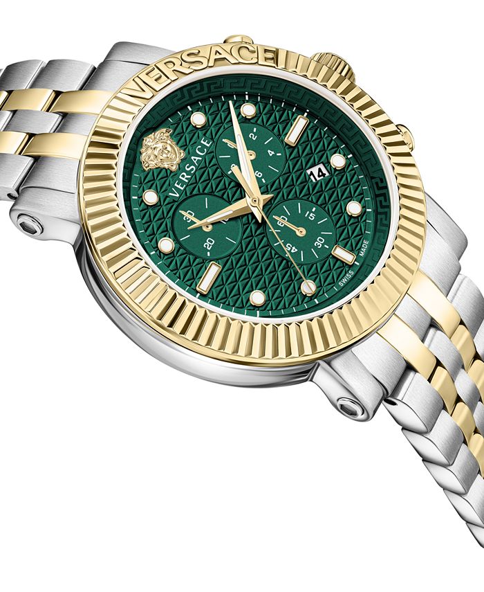 Versace Men's Swiss Chronograph V-Chrono Two-Tone Bracelet Watch 45mm ...