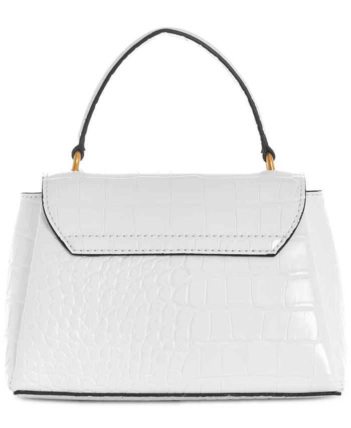 GUESS Montreal Mini Croc-Embossed Crossbody Flap - Macy's
