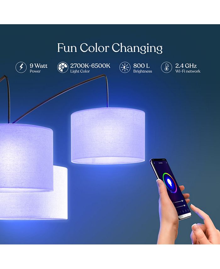 Brightech Smart LED RGB Color Changing Light Bulb - A19, Dimmable ...