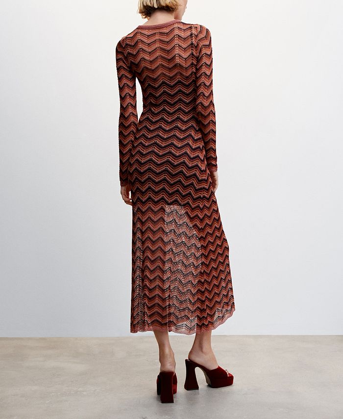 MANGO Women's Lurex Knit Dress - Macy's