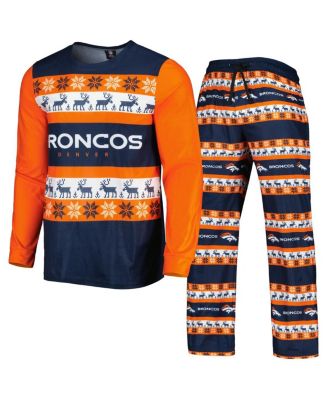 Men's FOCO Navy Denver Broncos Team Ugly Pajama Set - Macy's