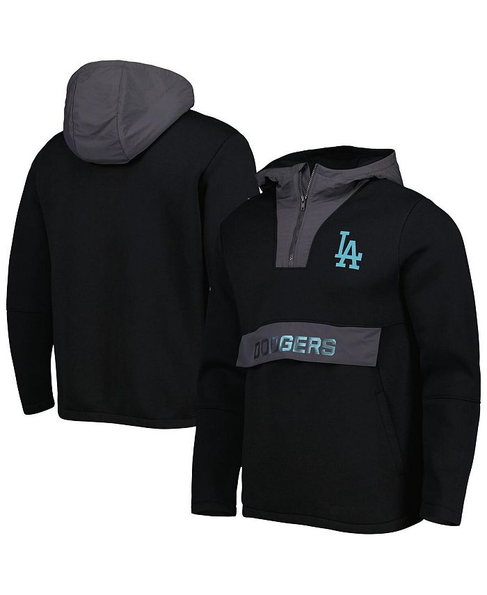 LevelWear Men's Black Los Angeles Dodgers Ruckus Quarter-Zip Hoodie - Macy's