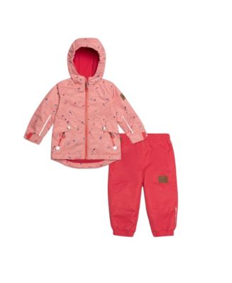Girl Printed Two Piece Spring Rain Set Coral Birds & Teaberry - Toddler ...