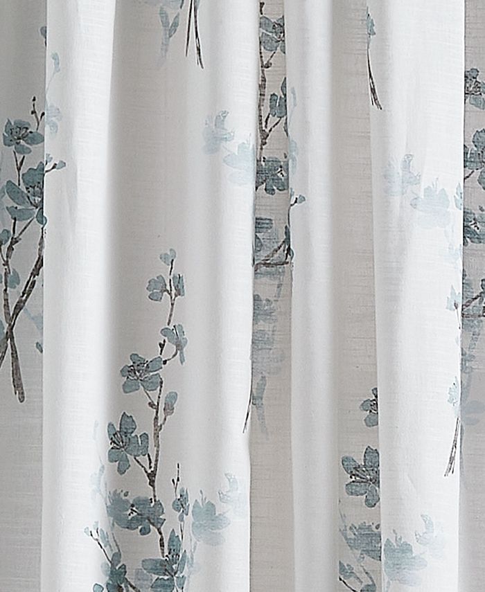 DKNY Spring Blossom Sheer Inverted Pleat with Button 2 Piece Window ...