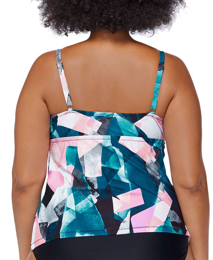 Raisins Curve Plus Size Printed Art District Aries Twist Front Tankini