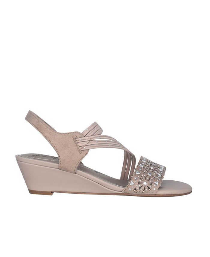Impo Women's Gatrina Embellished Stretch Wedge Sandals - Macy's