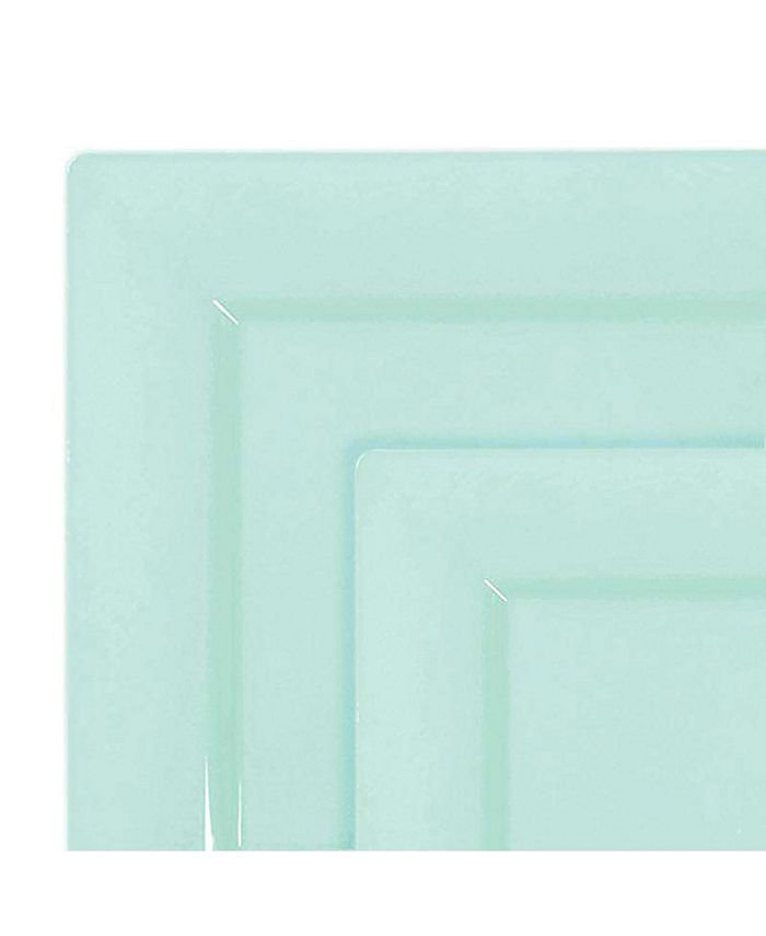 Smarty Had A Party Mint Green Square Plastic Plates Dinnerware Value ...