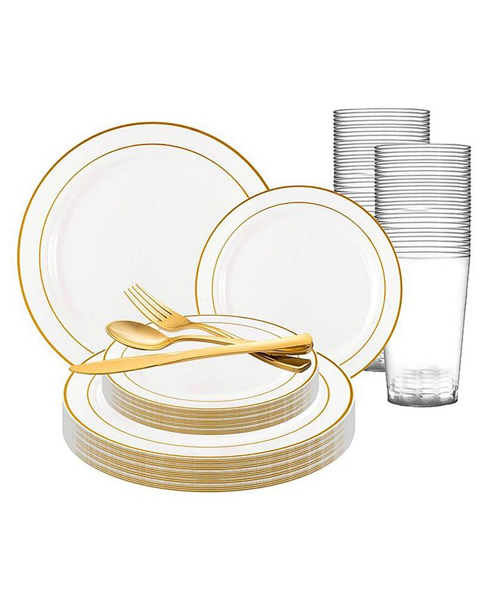 Smarty Had A Party White with Gold Edge Rim Plastic Wedding Value Set ...