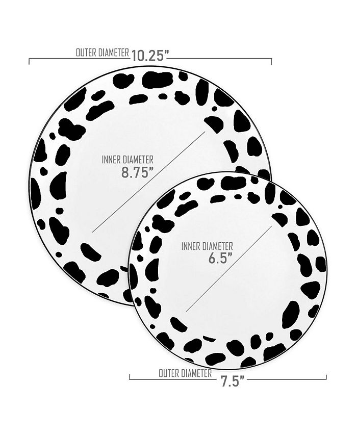 Smarty Had A Party White with Black Dalmatian Spots Round Disposable ...