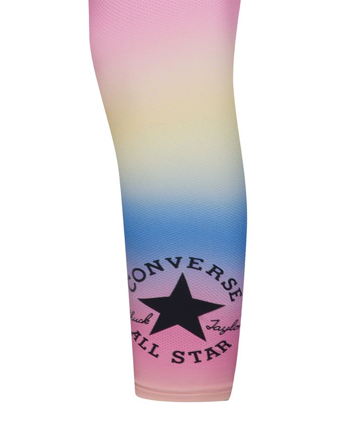 Converse Big Girls Color Blocked Gradient High Rise Logo Leggings - Macy's