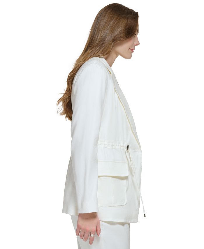Calvin Klein Women's One-Button Linen Utility Jacket - Macy's