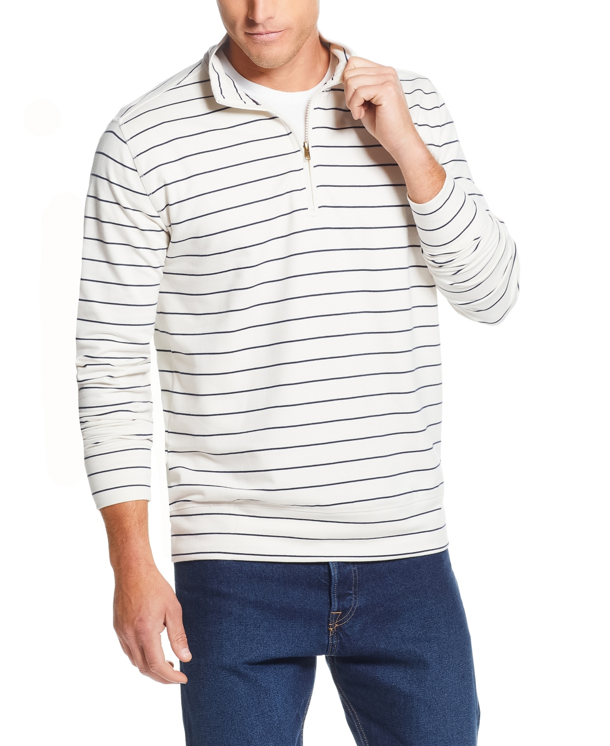 Weatherproof Vintage Men's Long Sleeve Quarter Zip Pullover In Cream ... Weatherproof Vintage Men's Long Sleeve Quarter Zip Pullover In Cream ...