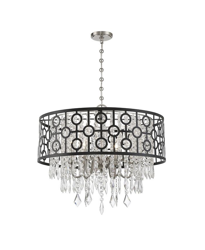Savoy House Rory 6-Light Pendant in Matte Black with Satin Nickel - Macy's