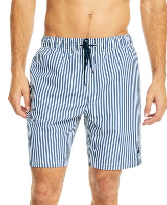 Nautica Men's Drawstring Seersucker Striped 8" Swim Trunks - Macy's