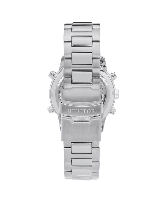 Heritor Automatic Men Wilhelm Stainless Steel Watch - Silver, 42mm - Macy's