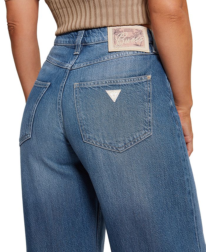 GUESS Women's Bellflower High-Rise Ultra-Wide Leg Jeans - Macy's